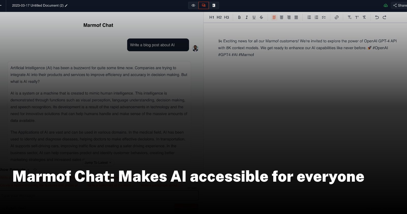 Marmof Chat: Makes AI accessible for everyone | Marmof - Marmof